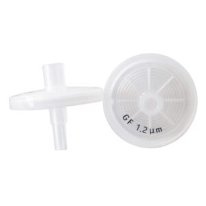 glass fiber (gf) syringe filters 25mm diameter 1.2μm pore size for pre-filtration filters [case of 100pcs] by allpure biotechnology (glass fiber, 1.2μm)