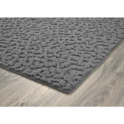 Garland Rug Ivy Vine Area Rug Runner, 3 ft x 8 ft, Cinder Gray