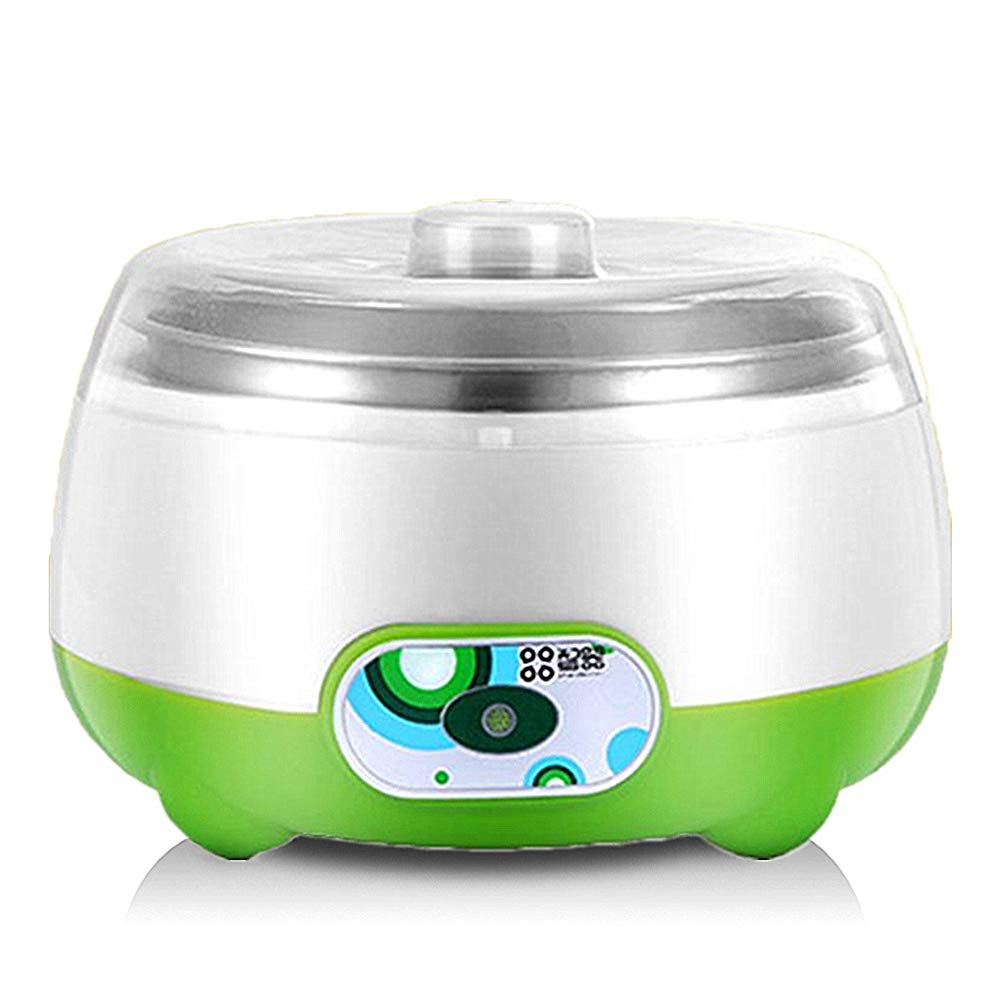 Yoghourt Machine, 1L Automatic Digital Yogurt Maker, Stainless Steel Liner Yogurt Maker Machine, Home DIY Yoghourt Container Yogurt Maker(Green)