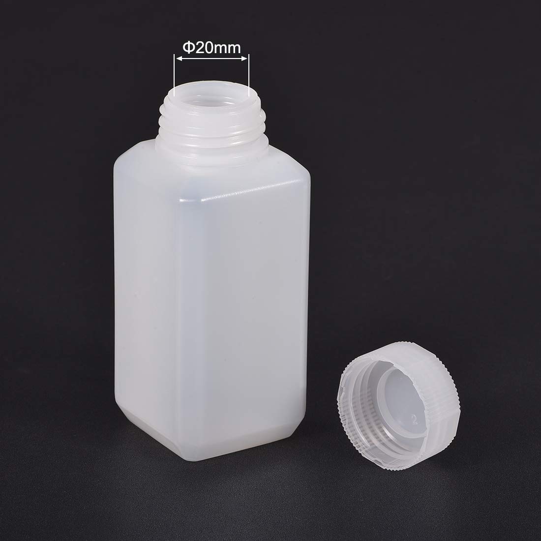 uxcell Plastic Lab Chemical Reagent Bottle, 100ml/ 3.4oz Wide Mouth Sample Sealing Liquid/Solid Storage Bottles, White 5pcs