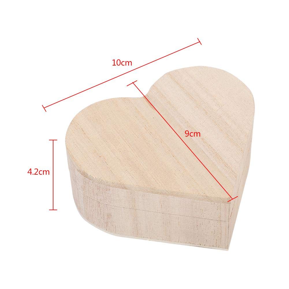 Heart-shaped Wooden Box, New Lovely Wooden Heart-shaped Jewelry Storage Box Packaging Carrying Case Craft Decoration Hot for Packaging Jewelry, Small Gifts