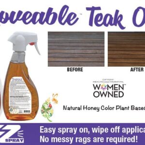 EcoDecors Loveable 24 oz, Spray Bottle, Teak Oil, Teak Sealer, Teak Cleaner, Teak Oil for Outdoor Furniture, Teak Stain, Teak Sealer for Outdoor Furniture, Teak Wood Oil, Teak Cleaner and Brightener