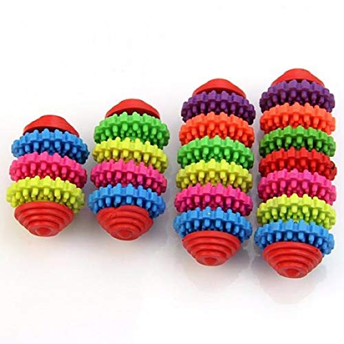 EWRTM Chew Toy Roller Dog Accessories Pets Dogs Puppy Colorful Rubber Dental Teething Healthy Teeth Gums Chew Toy - 4