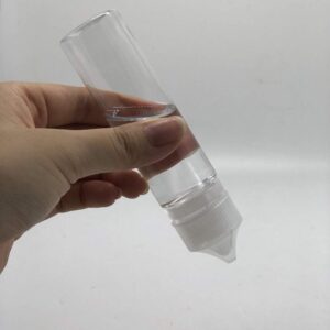 Sunday 7 Squeezable 60ml Empty Drop Bottle Food Grade PET Transparent Plastic Bottle With Childproof Tampering White Cap. Gift Sticker Labels (6 PCS)