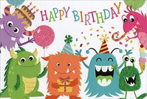 birthday monsters juvenile/kids birthday card