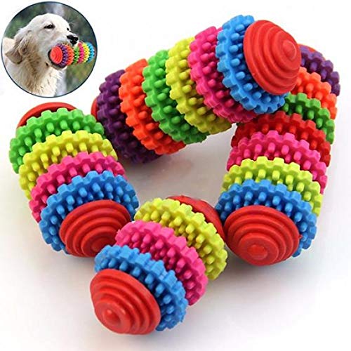 EWRTM Chew Toy Roller Dog Accessories Pets Dogs Puppy Colorful Rubber Dental Teething Healthy Teeth Gums Chew Toy - 4