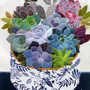 Colorful Succulent Pot of Flowers Birthday Card for Friend