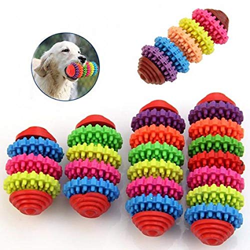 EWRTM Chew Toy Roller Dog Accessories Pets Dogs Puppy Colorful Rubber Dental Teething Healthy Teeth Gums Chew Toy - 4