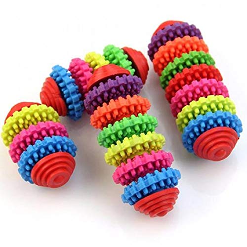 EWRTM Chew Toy Roller Dog Accessories Pets Dogs Puppy Colorful Rubber Dental Teething Healthy Teeth Gums Chew Toy - 4