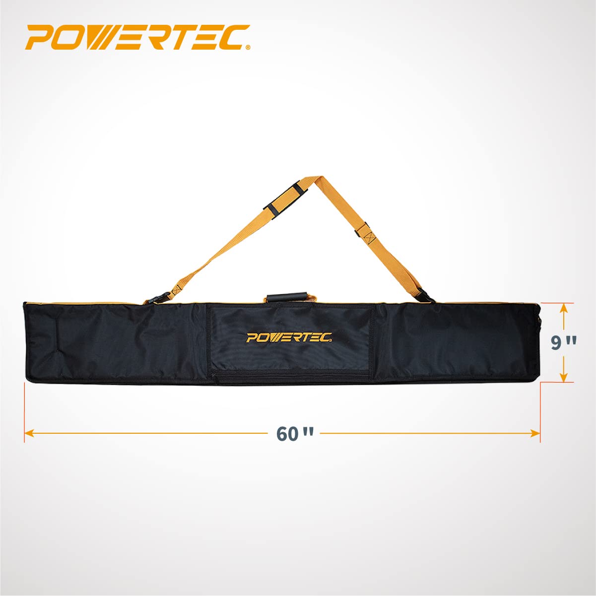 POWERTEC 71411 60" Track Saw Guide Rail Bag for Festool, Makita, and DEWALT, W/Dual-Sided Padding for Secure Rail Placement