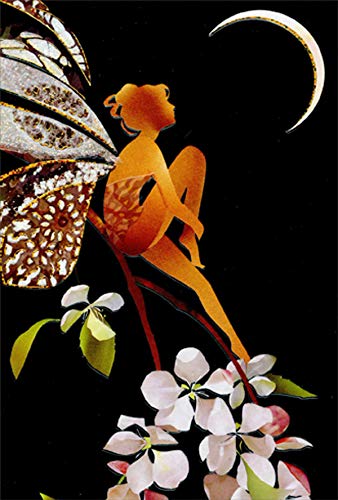 Enchanted Wings Fairy on Black Enchanted Wings Feminine Birthday Card for Her/Woman