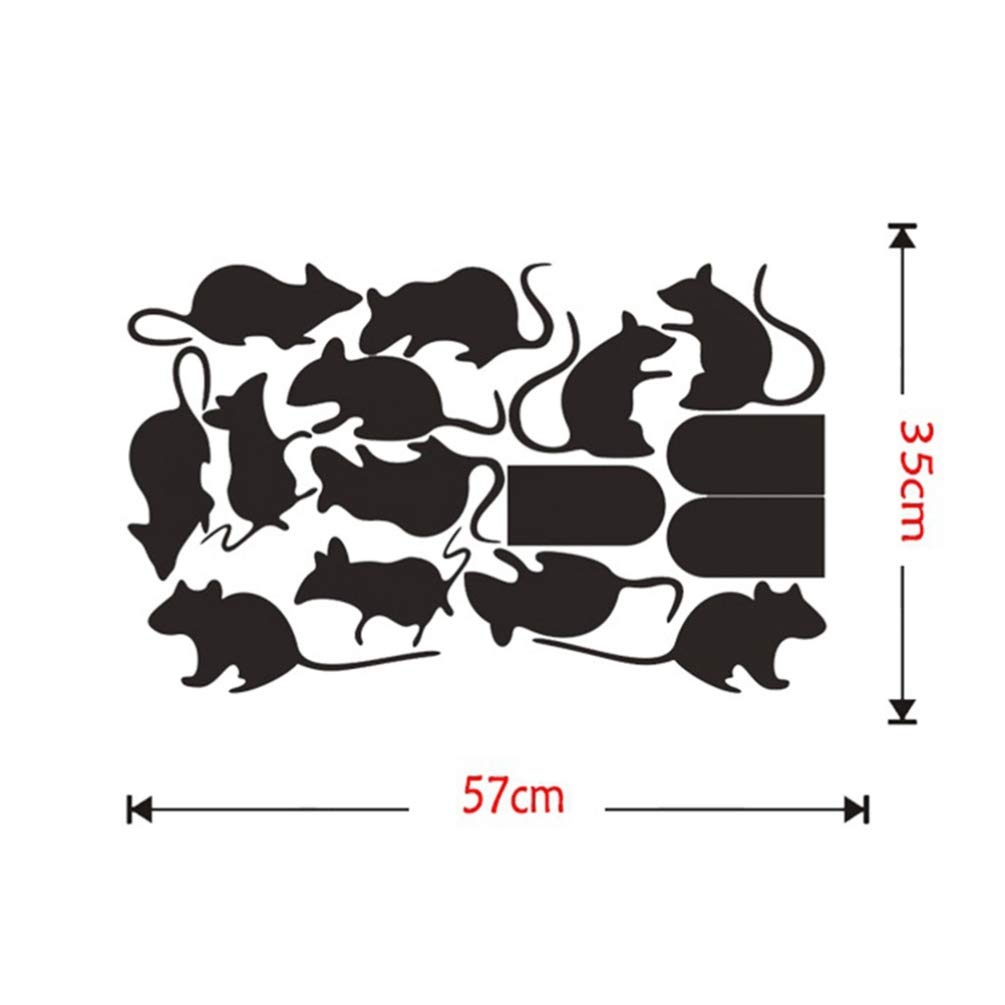 SUPVOX 4 Sets Halloween Sticker Mouse Pattern PVC Wall Stickers Wall Decal Removable Wall Art Stickers