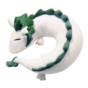 forbest dragon u-shape pillow plush doll toy neck pillow anime cute soft little white dragon best gift for kids (dark green)