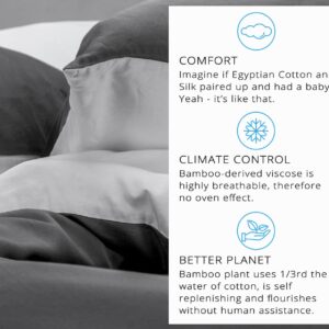 Wooflinen Modern 100% Viscose Derived from Bamboo Sheets 6pc King - Duvet Cover Set + Sheet Set - Breathtakingly Soft