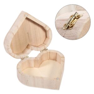 Heart-shaped Wooden Box, New Lovely Wooden Heart-shaped Jewelry Storage Box Packaging Carrying Case Craft Decoration Hot for Packaging Jewelry, Small Gifts