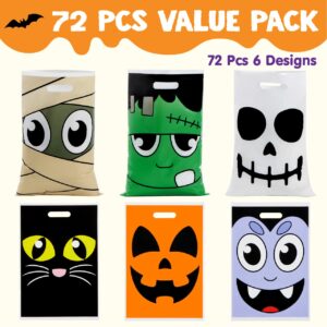 JOYIN 72 Pcs Halloween Goodie Bags for Trick-or-Treating, Halloween Snacks, Halloween Party Favors, Event Party Favor Supplies, Halloween Trick or Treat Bags, Classroom Goody Bags