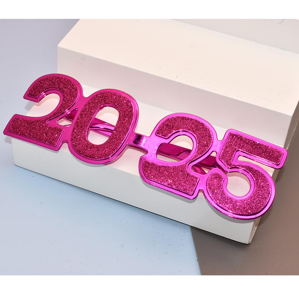 SWYOUN 4PCS 2025 Plastic Glasses Happy New Year's Eve Glasses Graduation 2025 Class Of 2025 Party Photo Prop Supplies