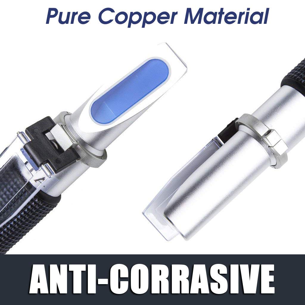 SMARTSMITH Antifreeze Refractometer Displaying in Fahrenheit for Checking Freezing Point of Automobile Antifreeze Systems and Battery Fluid Condition. Battery Acid, Glycol, Coolant, Antifreeze Tester