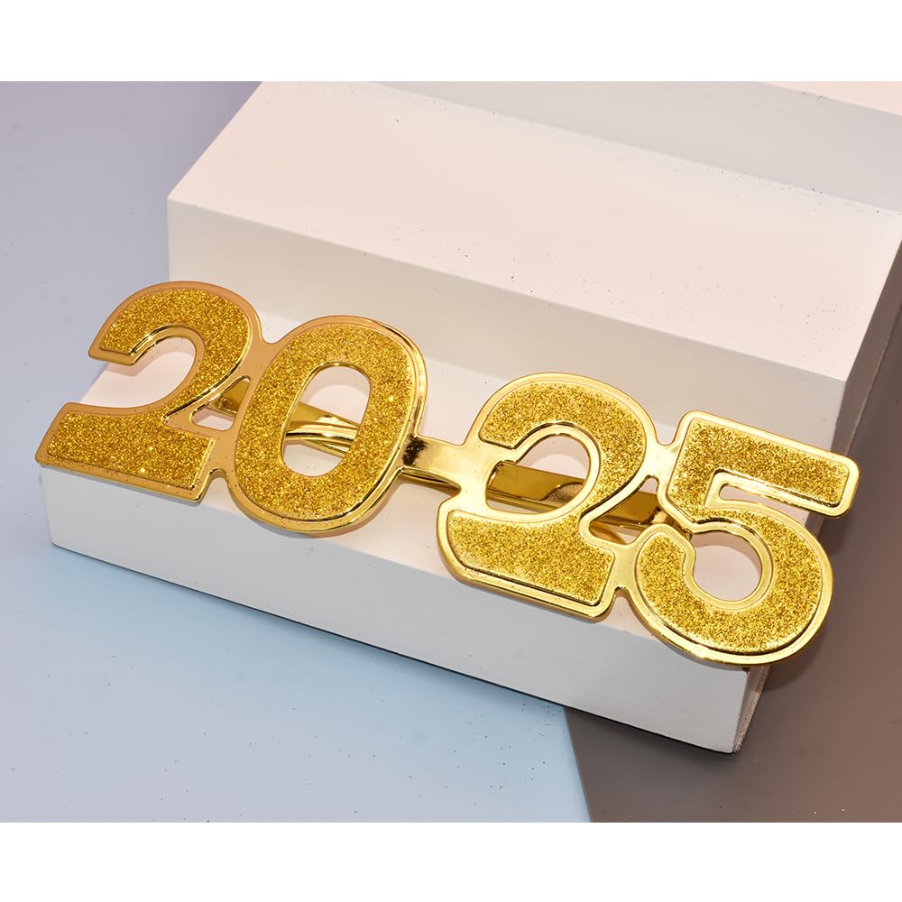 SWYOUN 4PCS 2025 Plastic Glasses Happy New Year's Eve Glasses Graduation 2025 Class Of 2025 Party Photo Prop Supplies