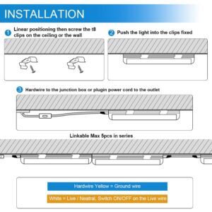 SHOPLED 3FT LED Shop Light, 30W 4000LM 5000K Daylight White, V Shape, Linkable T8 Ceiling Light Fixtures, 3 Foot LED Tube Lights for Workshop, 4 Pack