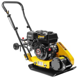 stark usa 7.0hp 5000vpm 5500max gas vibration compaction force 20 x 14 inch plate compactor w/built-in wheel