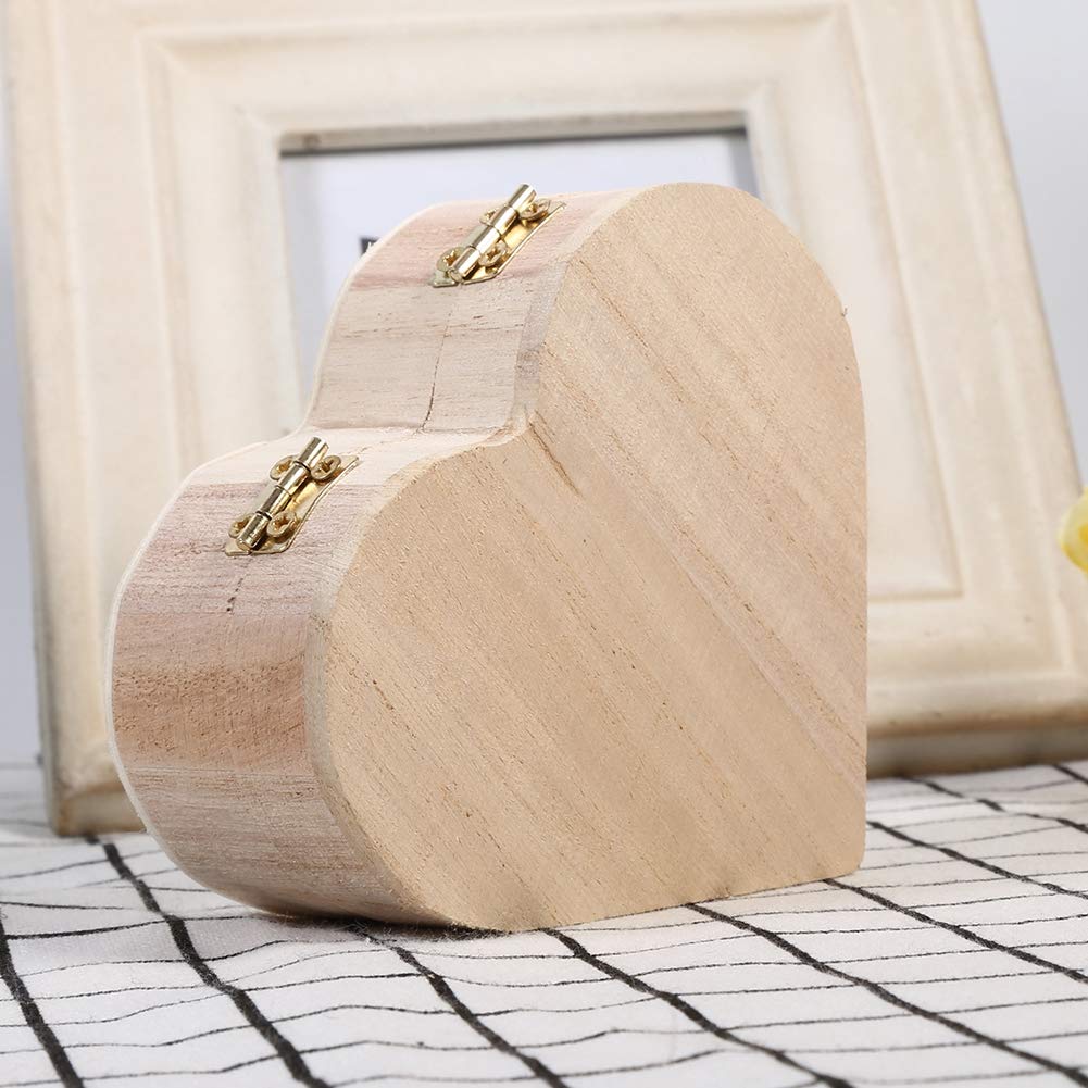 Heart-shaped Wooden Box, New Lovely Wooden Heart-shaped Jewelry Storage Box Packaging Carrying Case Craft Decoration Hot for Packaging Jewelry, Small Gifts