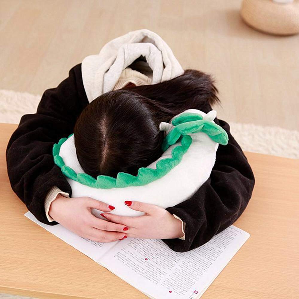 ForBEST Dragon U-Shape Pillow Plush Doll Toy Neck Pillow Anime Cute Soft Little White Dragon Best Gift for Kids (Dark Green)