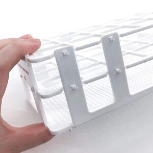 Luckkyme Plastic Test Tube Rack 2 Pack 24 Holes Lab Test Tube Rack Holder for 25mm and Below The Test Tubes, Detachable, White