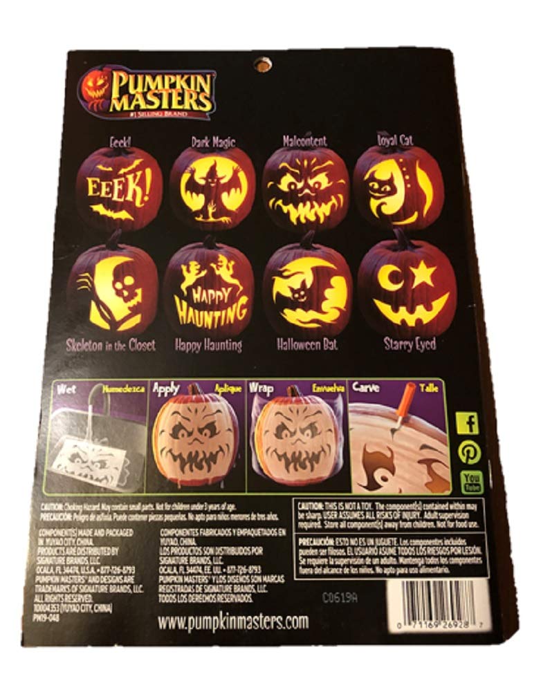 Pumpkin Masters Carving Kit with Lid Cutter Saw Includes 8 Patterns 26928