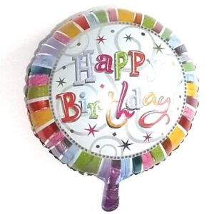 Happy Birthday Foil Mylar Helium Balloons 6 Pcs/Set 18" for Birthday Party, Aluminum Balloon Party Decorations