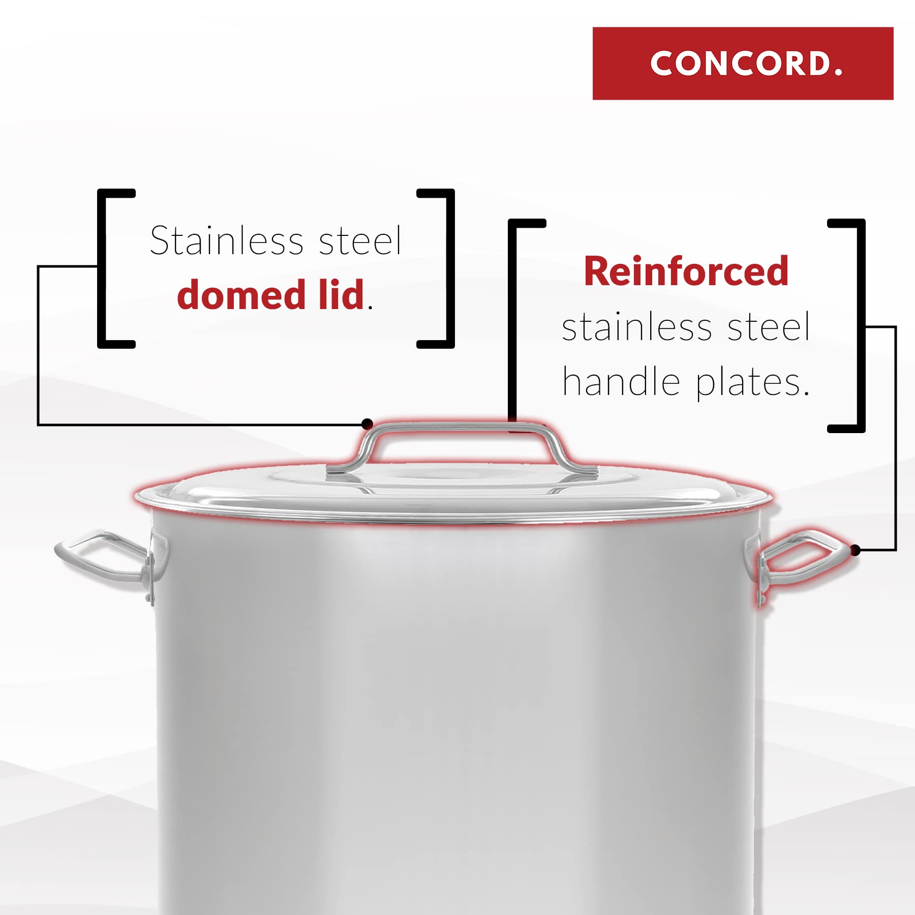 CONCORD Stainless Steel Stock Pot w/Steamer Basket. Cookware great for boiling and steaming (24 Quart)