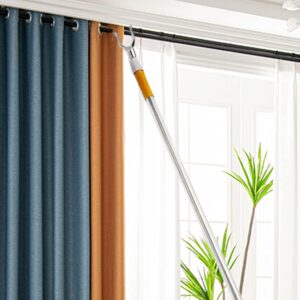 Beaugreen 63" Stainless Steel Reach Pole, Extendable Long Reach Pole Closet Rods,Reacher Garment Pole with Utility Hook for Hanging Clothes,Shutters,Closet,Ceiling