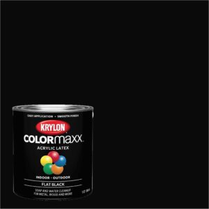 1 qt Krylon K05647007 Black COLORmaxx Paint & Primer, Flat