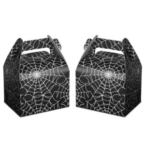 hxezoc 36pcs halloween favor boxes large black spider web candy boxes halloween treat boxes for halloween party decorations kids spider birthday party supplies