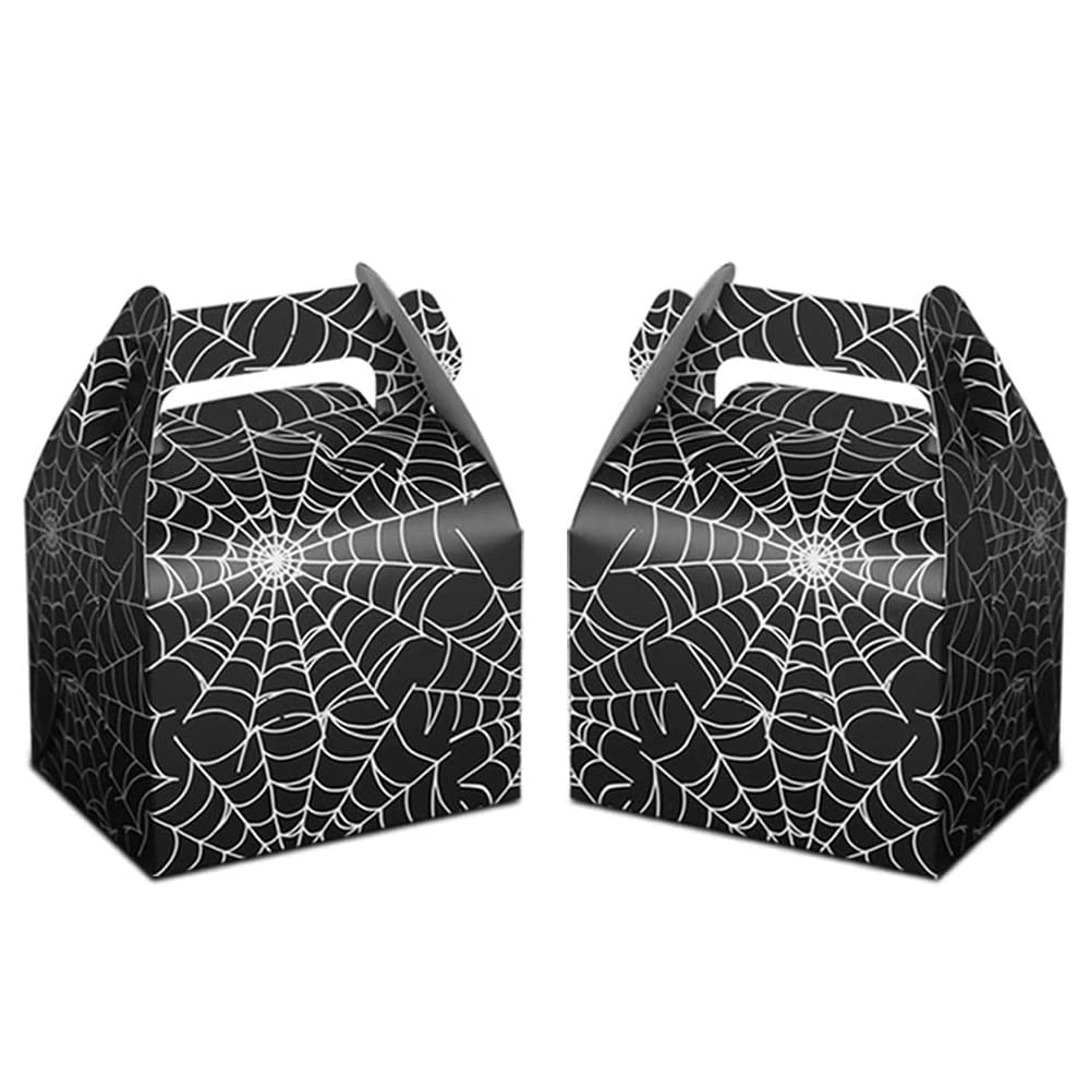 Hxezoc 36pcs Halloween Favor Boxes Large Black Spider Web Candy Boxes Halloween Treat Boxes For Halloween Party Decorations Kids Spider Birthday Party Supplies