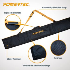 POWERTEC 71411 60" Track Saw Guide Rail Bag for Festool, Makita, and DEWALT, W/Dual-Sided Padding for Secure Rail Placement