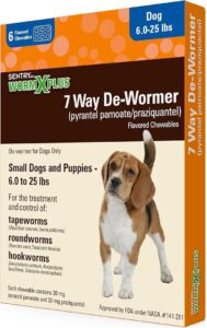 sentry worm x plus 7 way dewormer small dogs (6 count), pack of 3