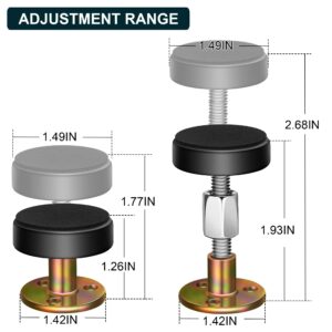 Krisler Adjustable Threaded Bed Frame Anti-Shake Tool, Headboard Stoppers, Bedside Anti Shake Tool for Beds Cabinets Sofas, 4PCs, 30-68mm