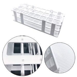 Luckkyme Plastic Test Tube Rack 2 Pack 24 Holes Lab Test Tube Rack Holder for 25mm and Below The Test Tubes, Detachable, White