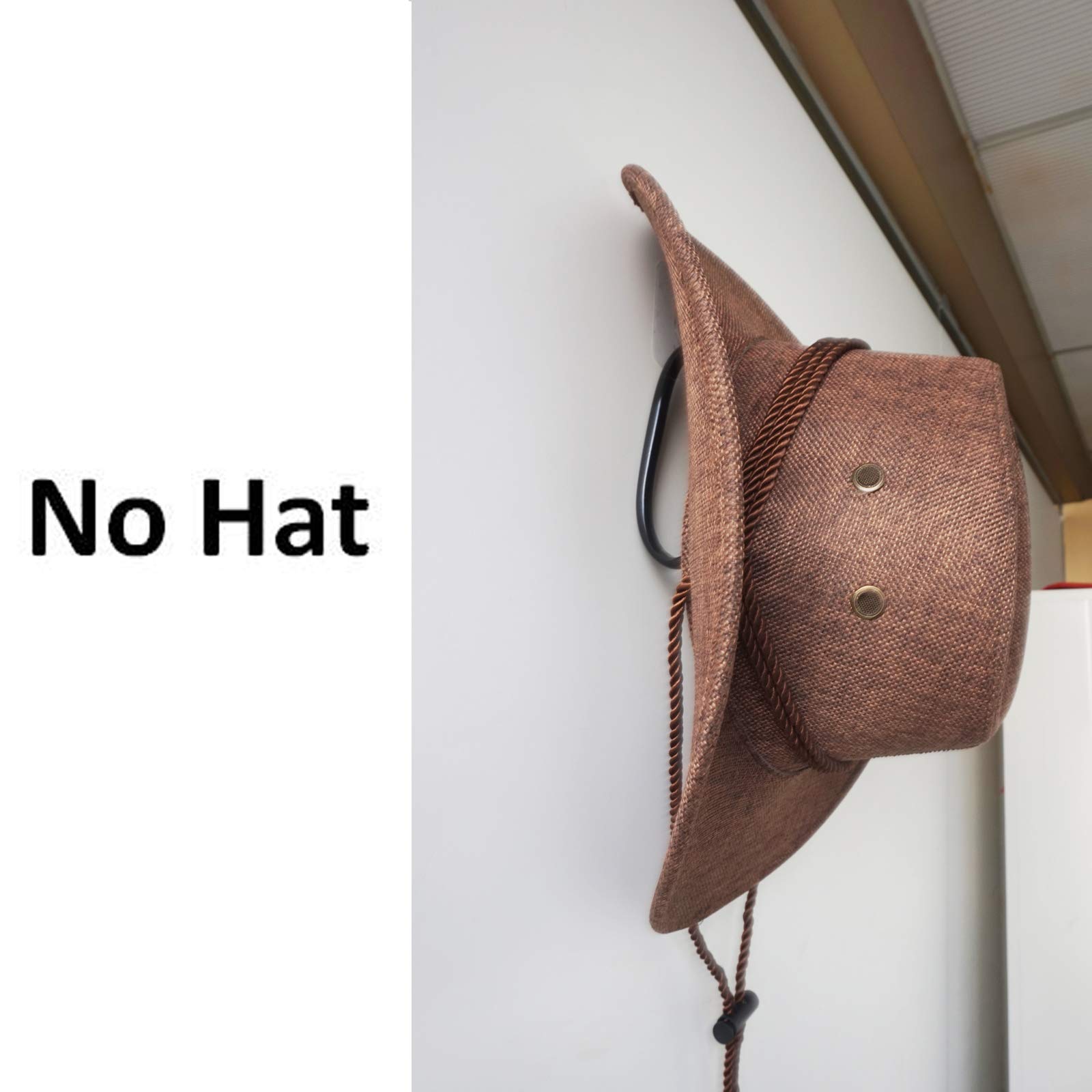 Cowboy Hat Rack , Hat Holder , Hat Organizer, Hat Wall Mount display , Hat bracket Hook, Hat Hangers, - No drilling, No installation tool required , Stick-On, Strong Self-adhesive（hold up to 15 Lb.）