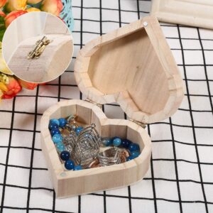 Heart-shaped Wooden Box, New Lovely Wooden Heart-shaped Jewelry Storage Box Packaging Carrying Case Craft Decoration Hot for Packaging Jewelry, Small Gifts