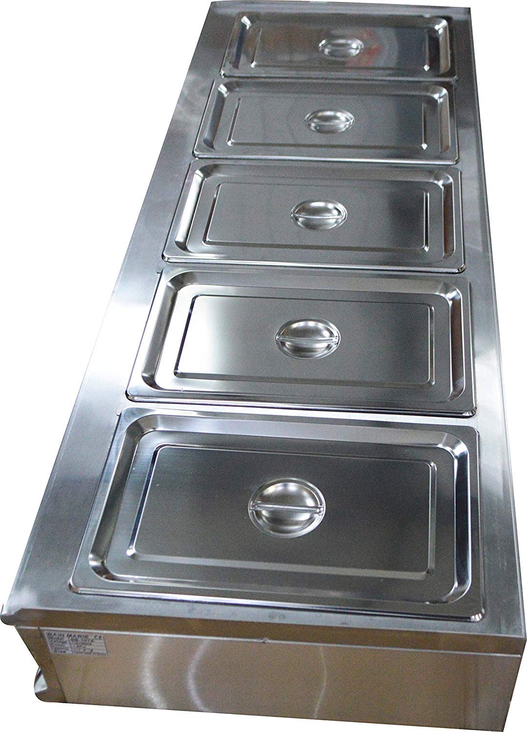 INTBUYING 5-Pan Restaurant Steam Table Bain-Marie Buffet Food Warmer