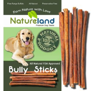 Natureland 12" Bully Sticks Standard Thickness (12" Standard Thickness - 10 Pack)