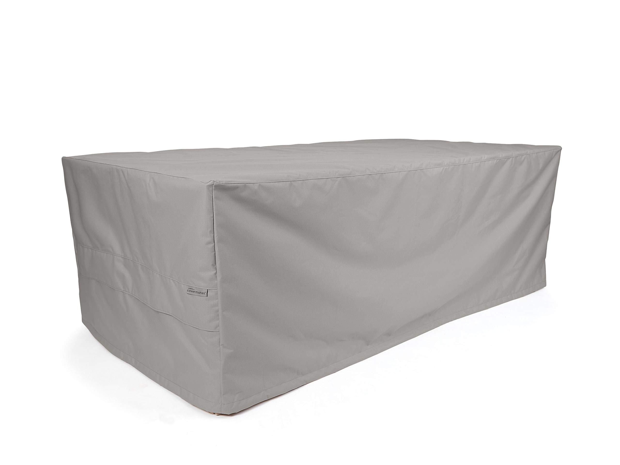 Covermates Rectangular Dining Table/Chair Set Cover - Heavy-Duty Polyester, Weather Resistant, Drawcord Hem, Patio Table Covers, Full Table 72W x 42D x 35H, Ripstop Grey