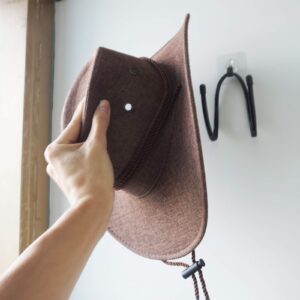 Cowboy Hat Rack , Hat Holder , Hat Organizer, Hat Wall Mount display , Hat bracket Hook, Hat Hangers, - No drilling, No installation tool required , Stick-On, Strong Self-adhesive（hold up to 15 Lb.）