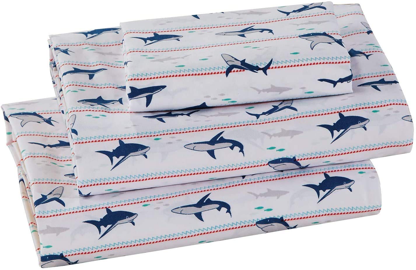 Sheet Set For Boys/Teens Grey Shark White Red Light Blue New # Grey Shark (Twin)