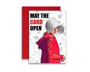 chronicallyfunny the handmaid's tale inspired parody birthday card may the card open folded card 5x7 inches w/envelope