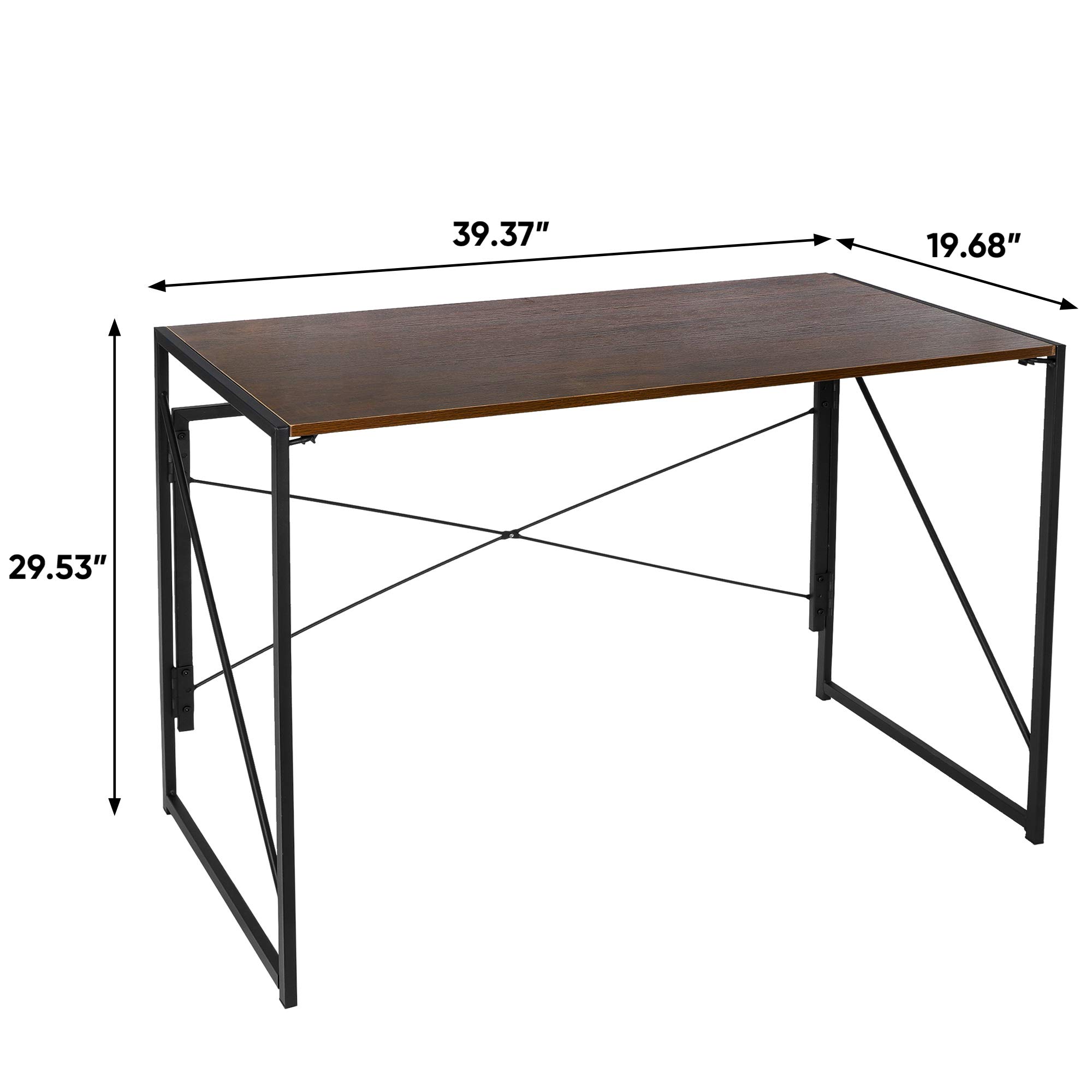 Epetlover Folding Computer Desk Writing Table Study Work Station Portable Notebook PC Laptop Standing Desk Home Office, Espresso