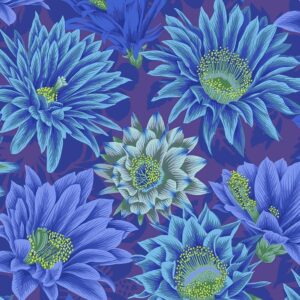 free spirit fabrics kaffe fassett collective 2019 blue cactus flower