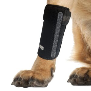 dog canine front leg brace wrap, pair of dog leg compression sleeve brace wrap with metal strips protects wounds brace heals and prevents injuries & sprains helps arthritis l/xl